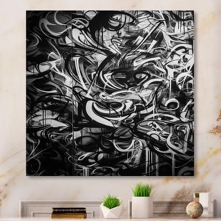 Designart "Black And Graffiti Of Marble IV" Abstract Marble Metal Wall Art - Bed Bath & Beyond ...